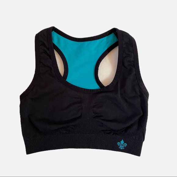 Other | Fluer Di Lis Yoga Bra Black With Blue Lining Size Big Kid One ...